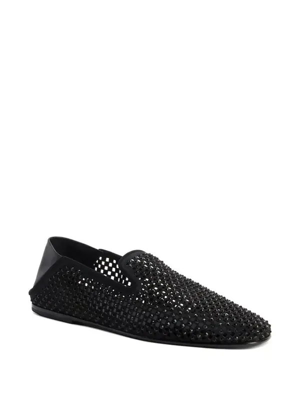 GIUSEPPE ZANOTTI Perforated Rhinestone Loafers