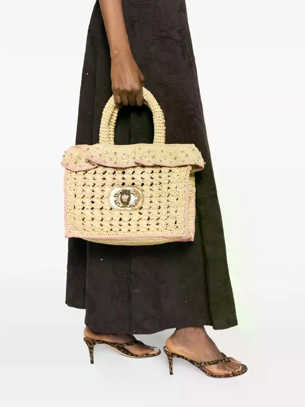 Kurt Geiger Embellished Ruffled Tote - Neutrals