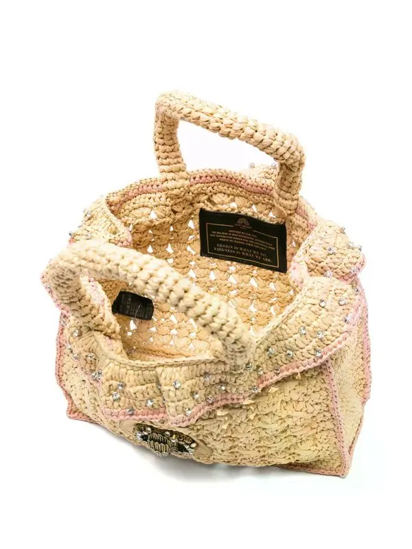 Kurt Geiger Embellished Ruffled Tote - Neutrals