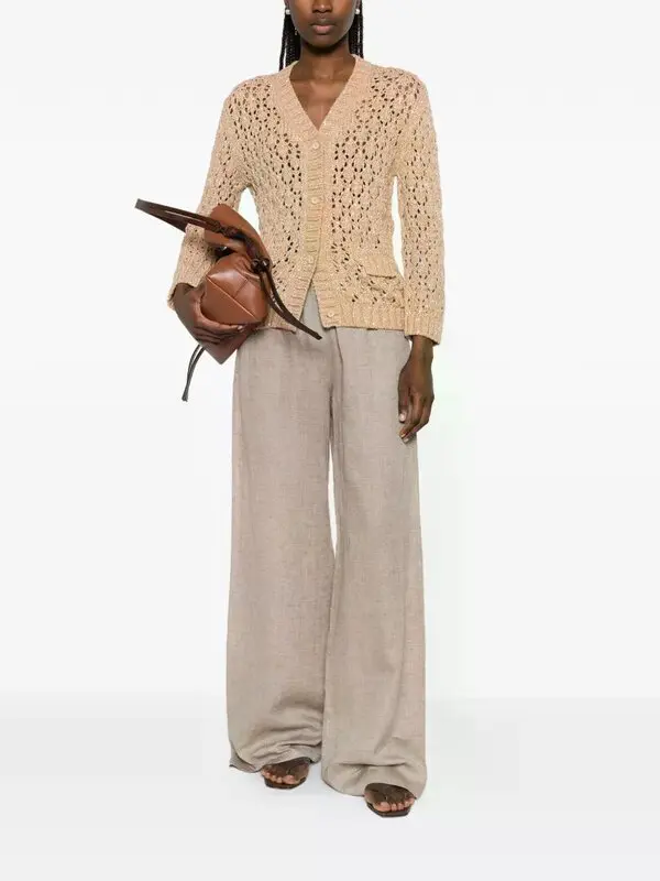 Fabiana Filippi Openwork Flap-pockets Cardigan
