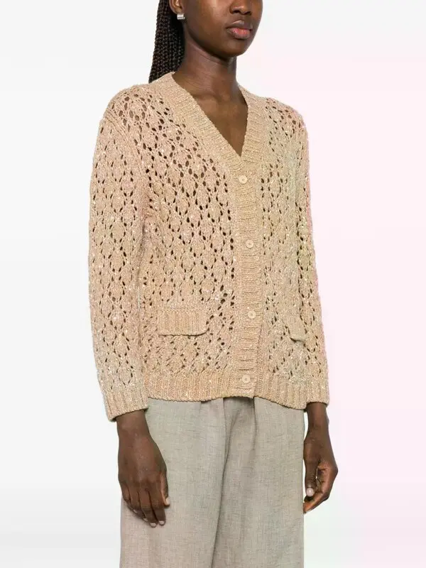 Fabiana Filippi Openwork Flap-pockets Cardigan