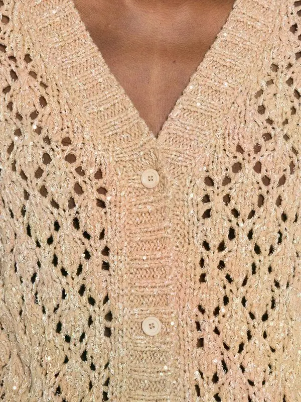 Fabiana Filippi Openwork Flap-pockets Cardigan