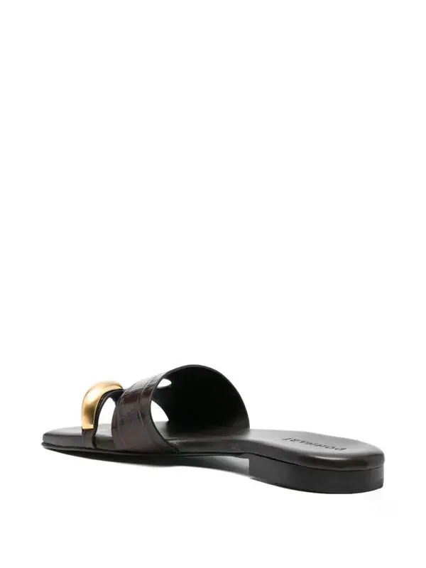 DONNARÌ Croc-effect Flat Sandals