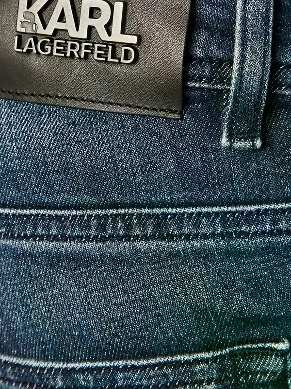 Karl Lagerfeld Logo Patch Jeans - Blue