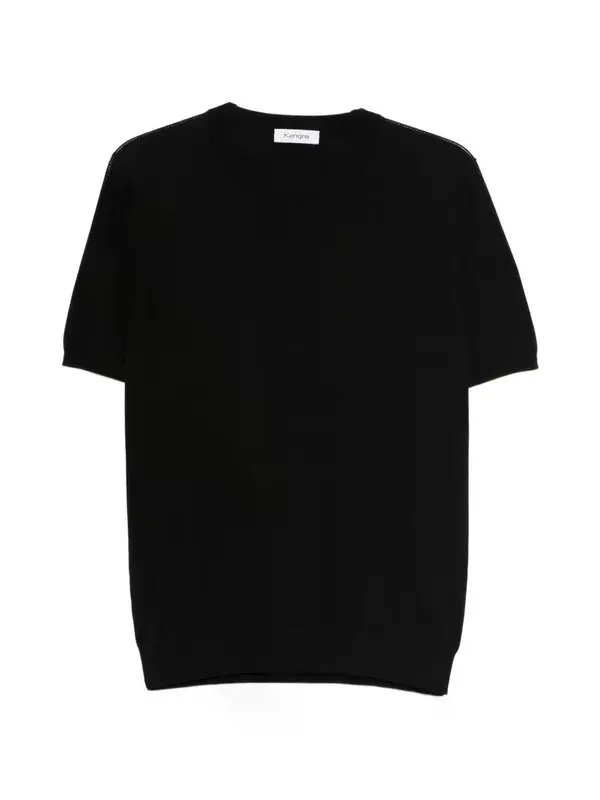 KANGRA Cotton Short-sleeve Sweater - Black