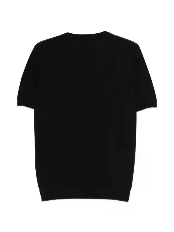 KANGRA Cotton Short-sleeve Sweater - Black