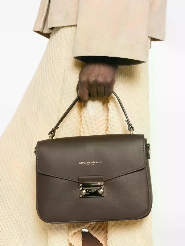 ADRIANNA FERETTI Clasp Shoulder Bag - Brown