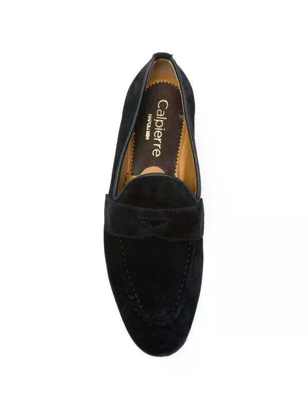 CALPIERRE Penny-strap Leather Loafers - Blue