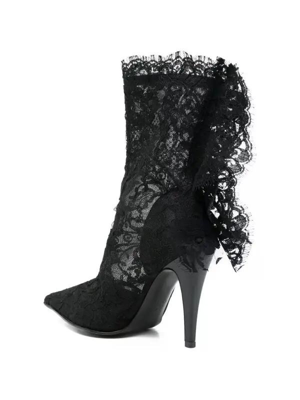 Alexander McQueen Heron Lace-trimmed Stiletto Boots