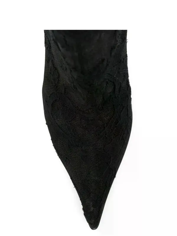 Alexander McQueen Heron Lace-trimmed Stiletto Boots