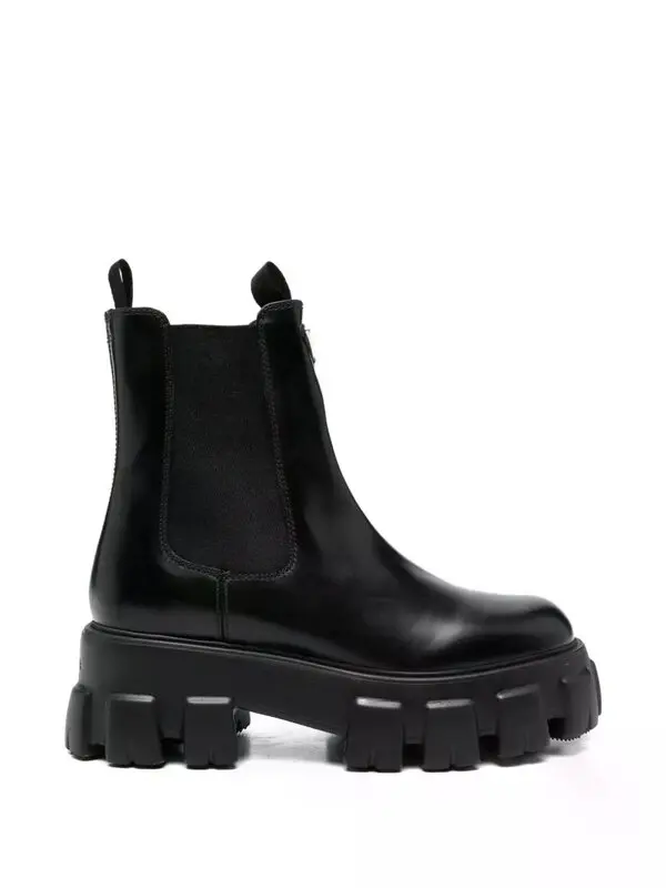 Prada Monolith Leather Chelsea Boots