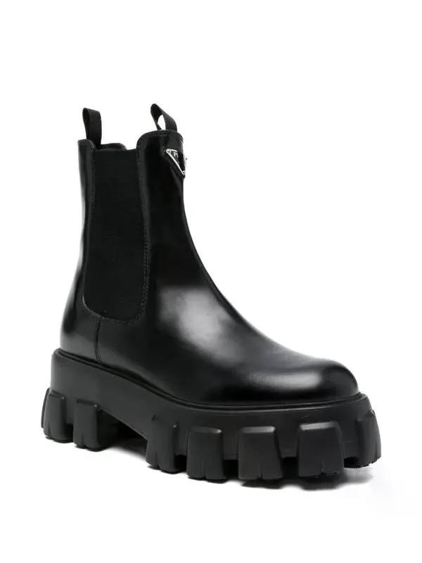Prada Monolith Leather Chelsea Boots