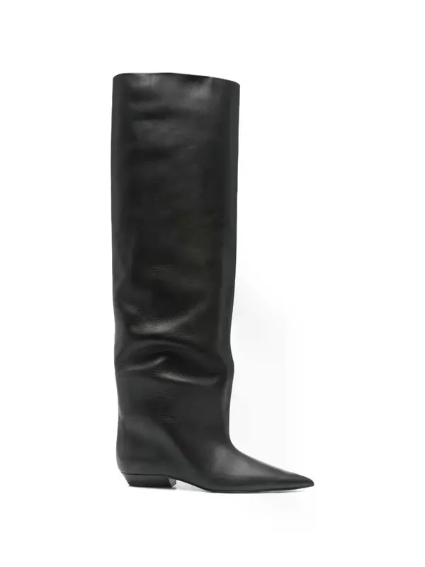JIL SANDER Leather Knee-high Boots - Black