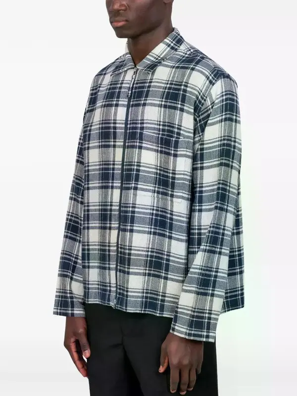 Universal Works Zipped Plaid Shirt - Blue