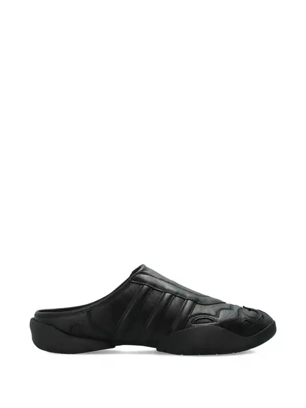 Y3 Regu Embroidered Leather Mules - Black