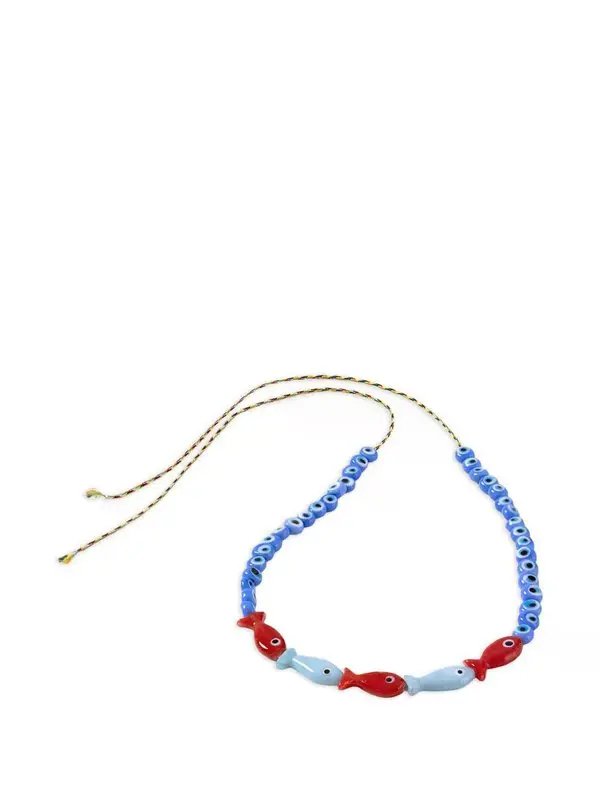 SORBET ISLAND Fish Beaded Necklace - Blue