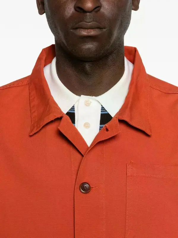 USKEES Chest-pocket Shirt Jacket - Orange
