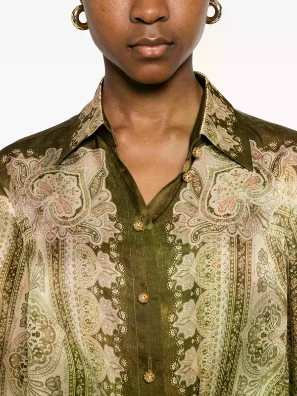 Zimmermann Luna Paisley Buttoned Shirt - Green