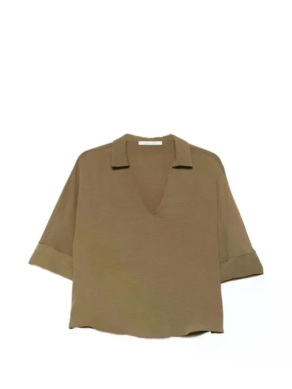 PHILIA LOFT Collared V-neck Blouse