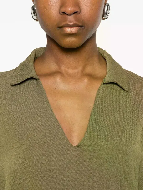 PHILIA LOFT Collared V-neck Blouse