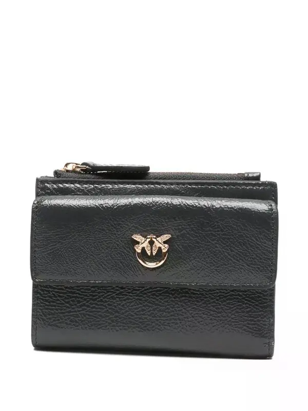 Pinko Love Birds Leather Wallet - Grey