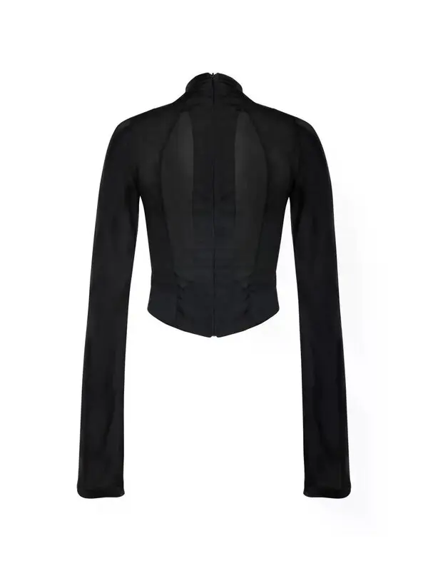 A.W.A.K.E. Mode Bib-front Structured Blouse