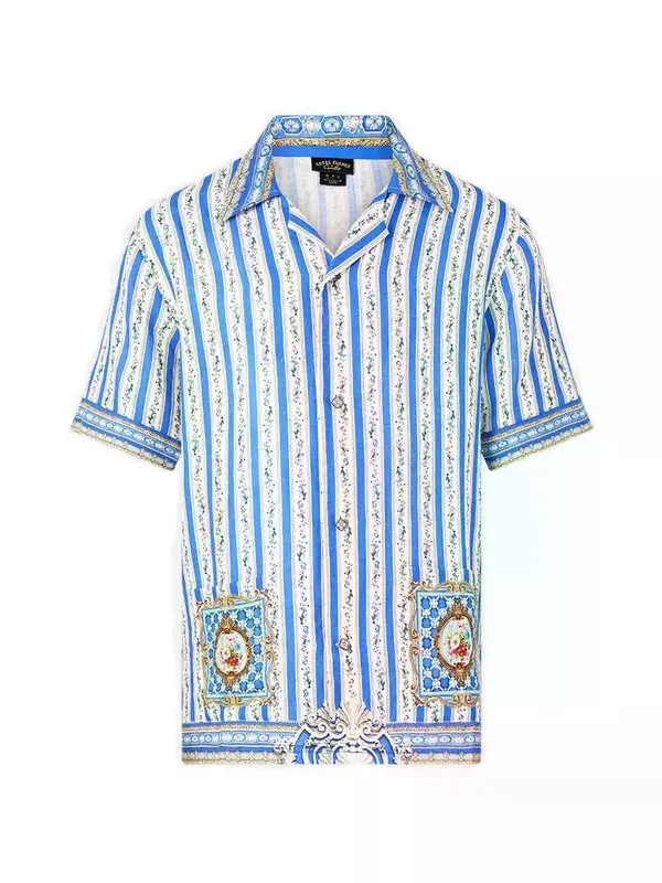 Camilla Striped Short-sleeve Shirt - Blue