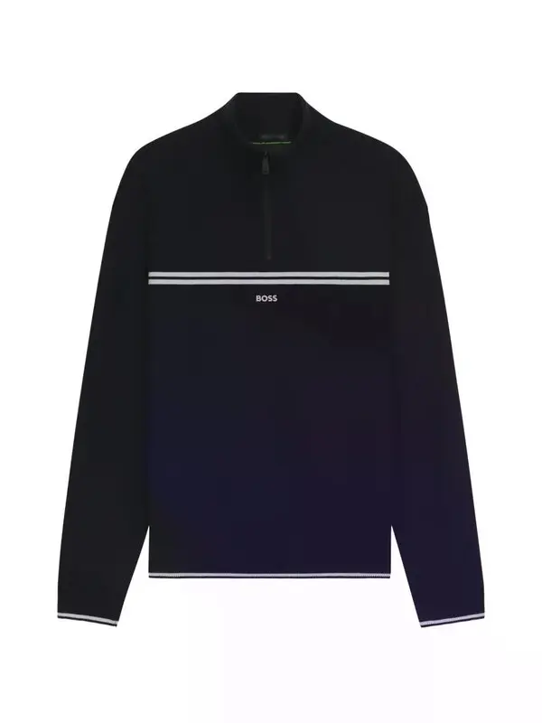 BOSS Stripe-detail Zip-up Sweatshirt - Blue