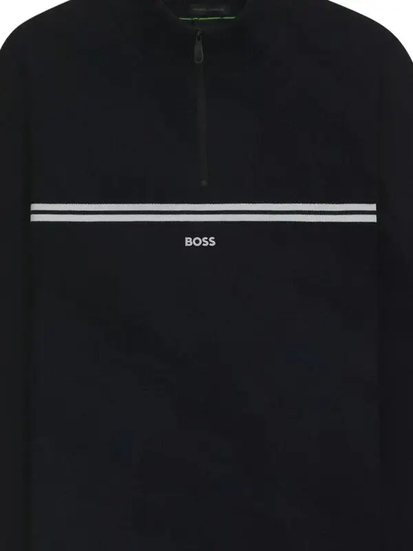 BOSS Stripe-detail Zip-up Sweatshirt - Blue