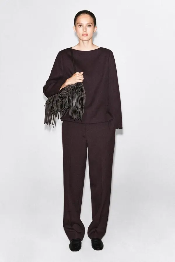 Cos Tailored Wool Straight-leg Pants - Brown