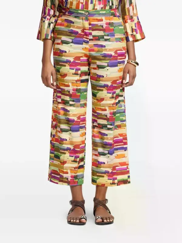 ELENA MIRÒ Printed Cropped Trousers
