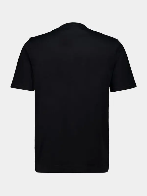 Fedeli Knitted Cotton T-shirt - Black
