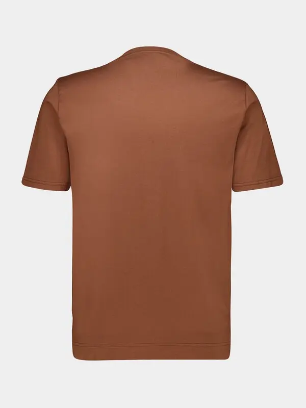 Fedeli Sienna Knitted Cotton T-shirt - Brown