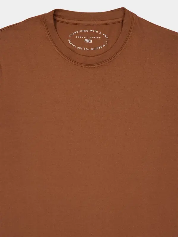 Fedeli Sienna Knitted Cotton T-shirt - Brown