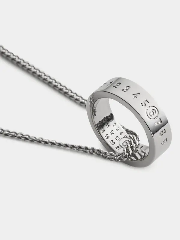 MAISON MARGIELA Numeric Engraved Pendant Necklace - Silver