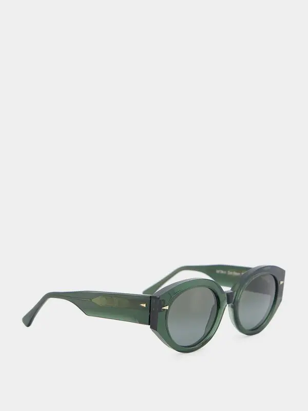 AHLEM Art Deco Round Sunglasses - Green