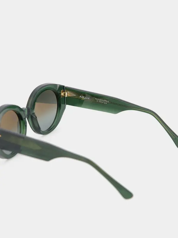 AHLEM Art Deco Round Sunglasses - Green