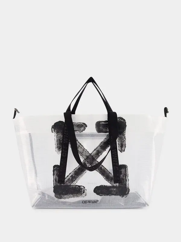 Off-White Transparent Ripstop Heritage Tote Bag - White