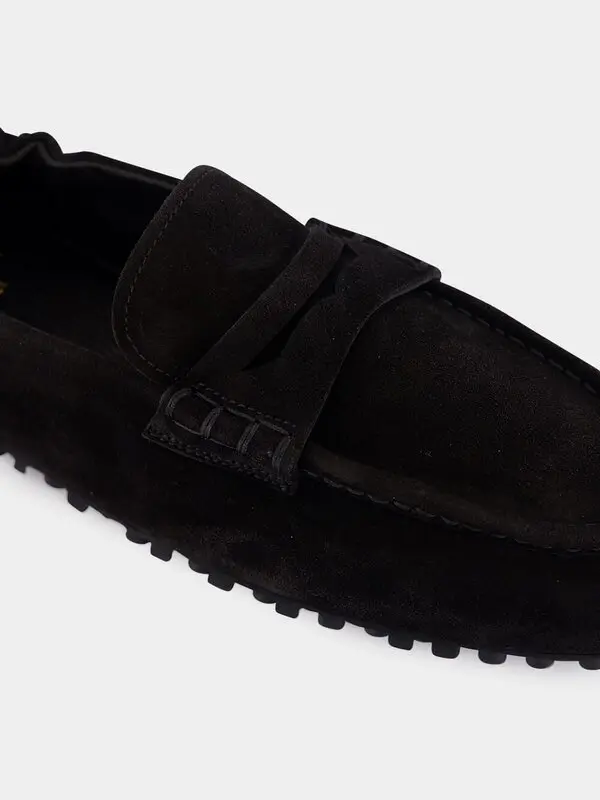 Officine Creative Travis 001 Suede Loafers - Black