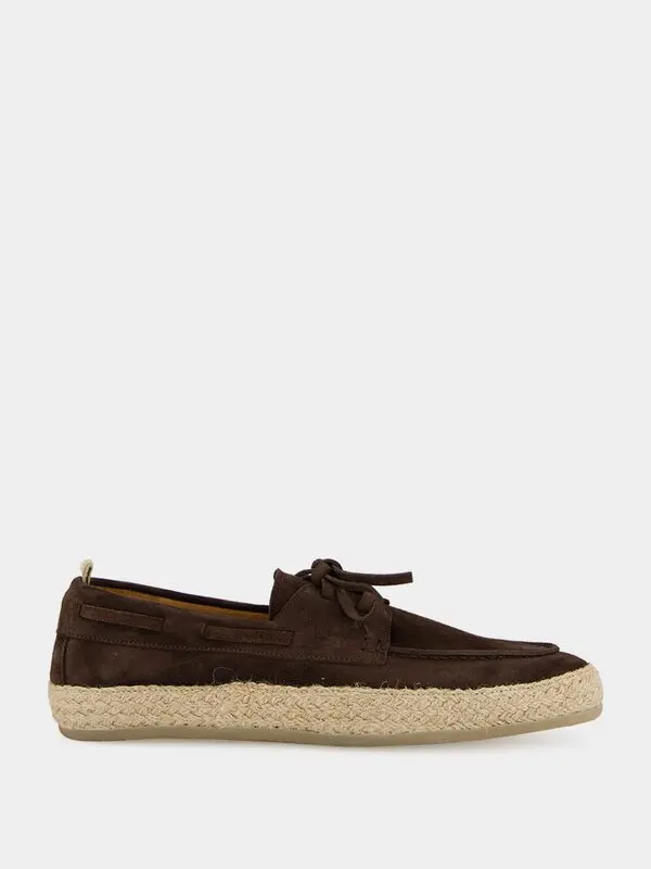 Officine Creative Bowline 005 Suede Espadrilles - Brown