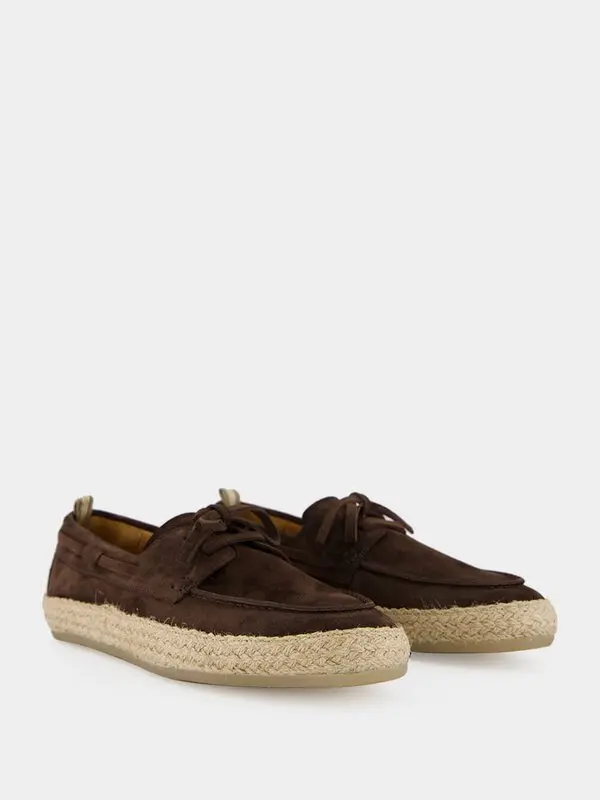 Officine Creative Bowline 005 Suede Espadrilles - Brown