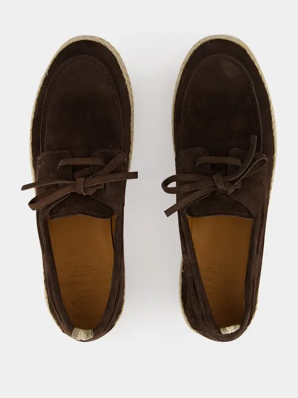 Officine Creative Bowline 005 Suede Espadrilles - Brown
