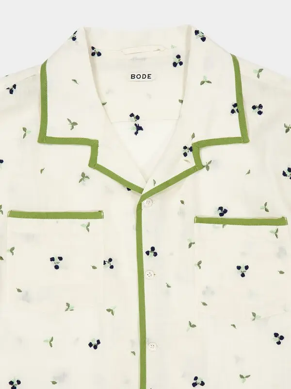 BODE White Blackberry Patch Long Sleeve Shirt - Multicolour