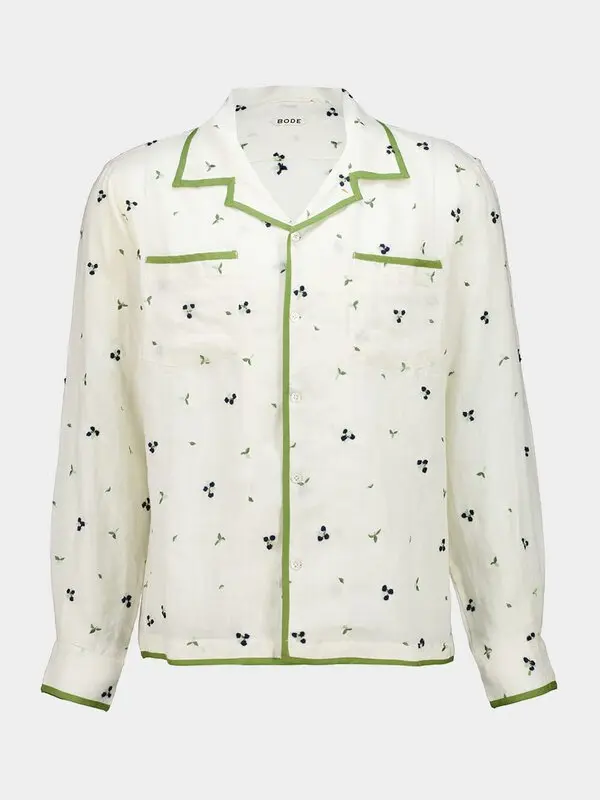 BODE White Blackberry Patch Long Sleeve Shirt - Multicolour