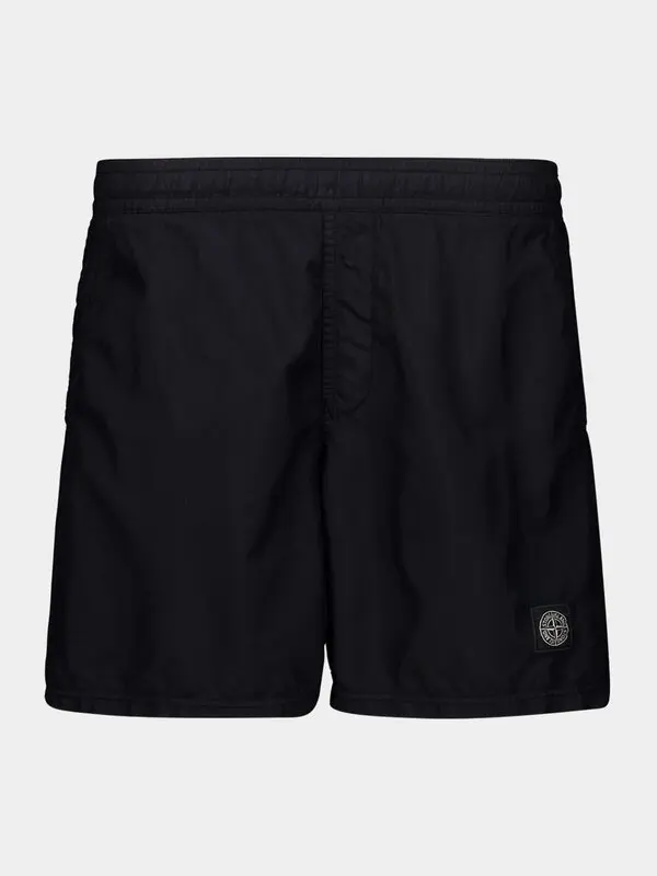 Stone Island Brushed Nylon Swim Trunks - Black