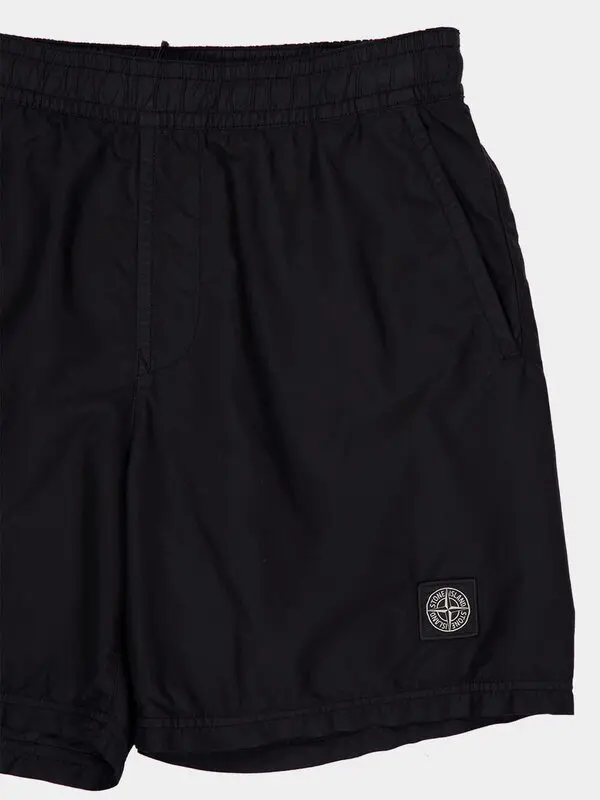 Stone Island Brushed Nylon Swim Trunks - Black