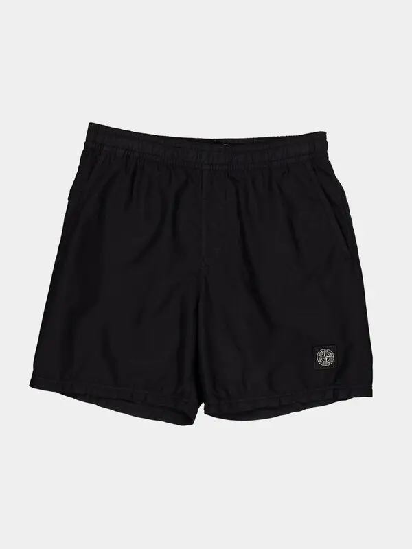Stone Island Brushed Nylon Swim Trunks - Black