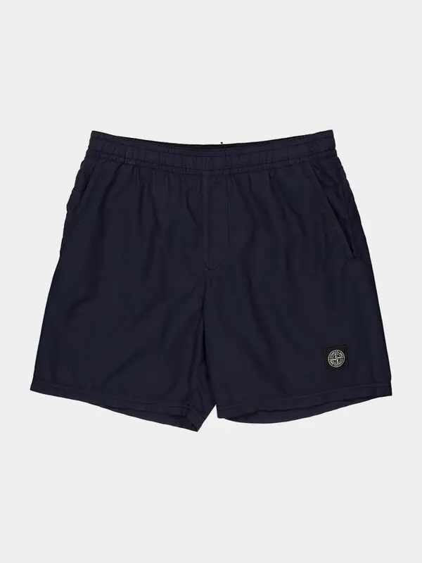 Stone Island Brushed Nylon Swim Trunks - Blue
