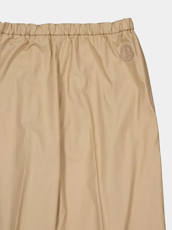 Moncler Cotton Poplin Wide-leg Trousers - Beige