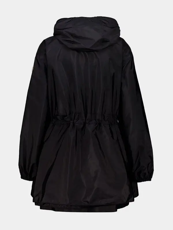 Moncler Hooded Ruched Rain Jacket - Blue